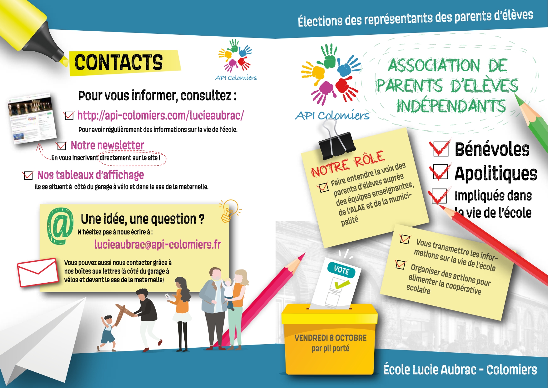 Élections des parents d’élèves – API Lucie Aubrac
